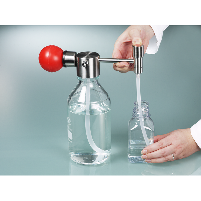 Mini solvent pump - Compact and precise - for safe filling of small quantities mm mm